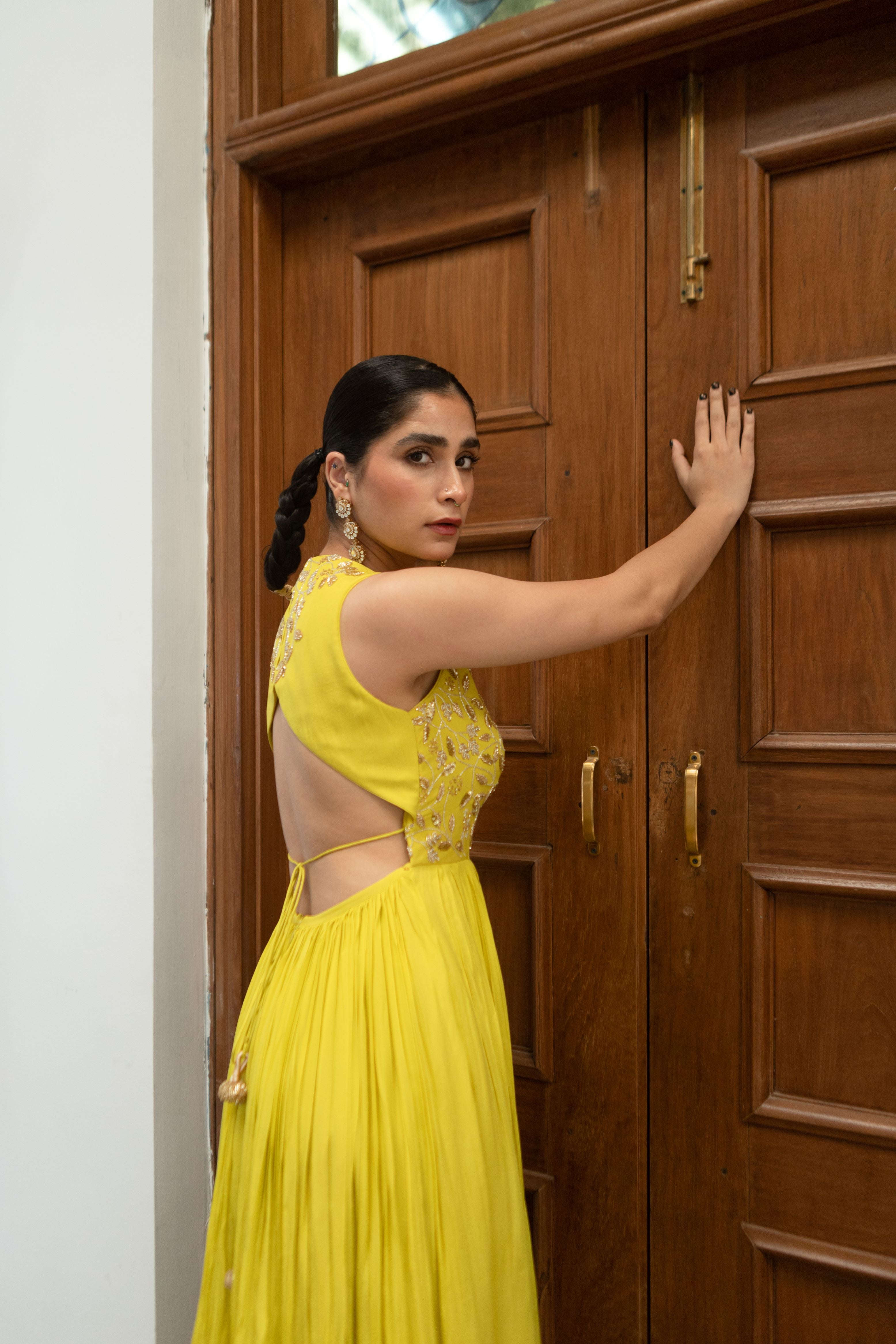 Citric Yellow High Low Anarkali – Easestudio